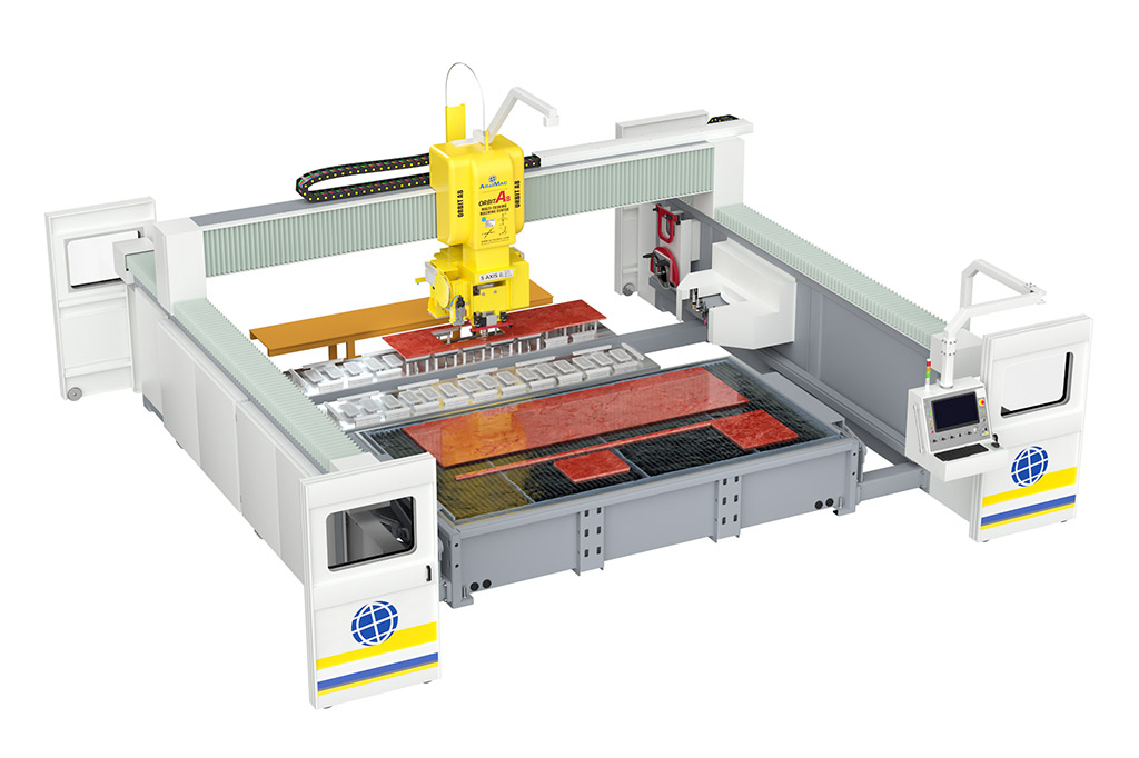 Automate countertop manufacturing process stone assembly line
